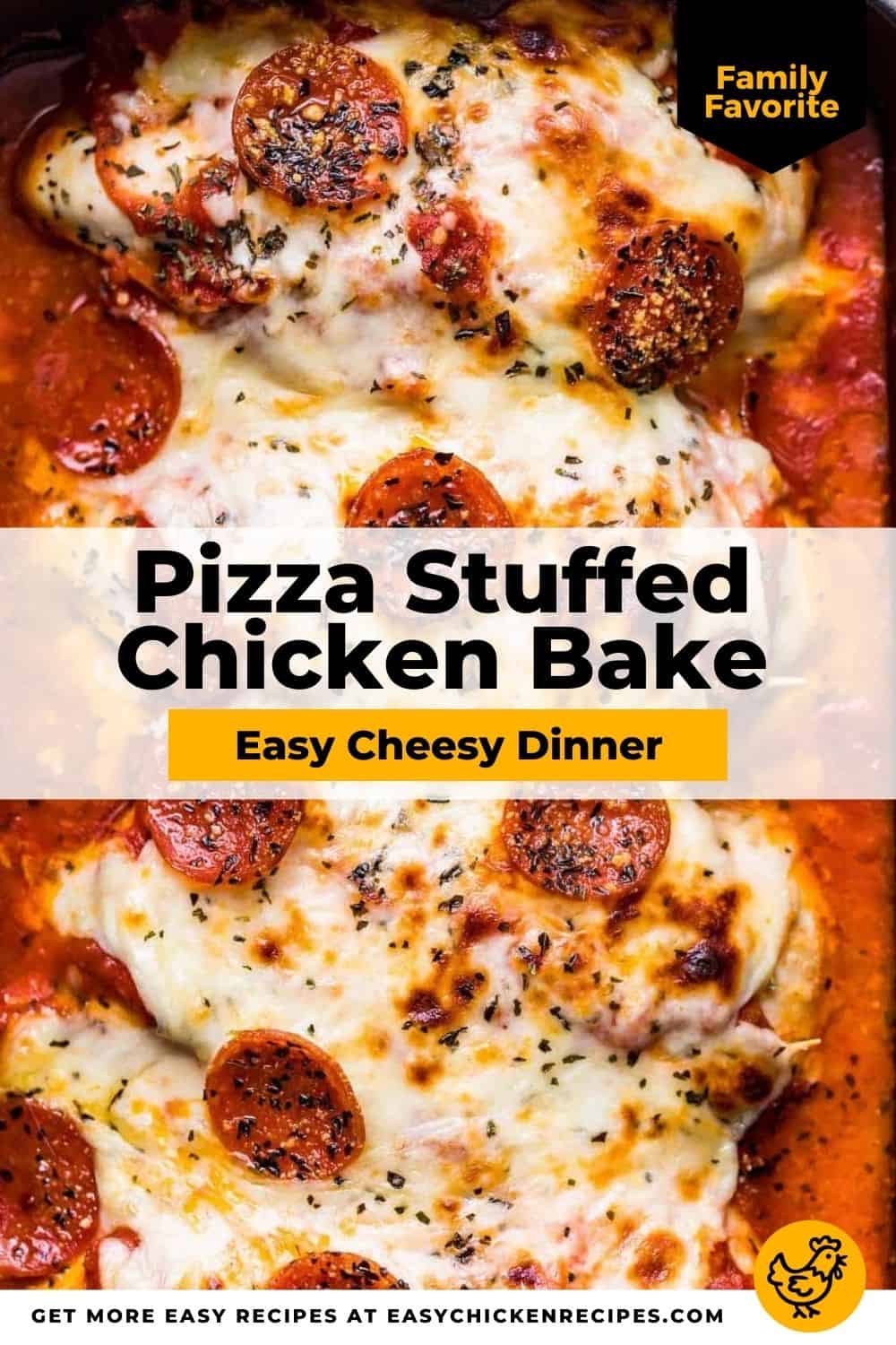 Pizza Chicken Bake (Pepperoni Pizza Stuffed Chicken Breast) - VIDEO!!