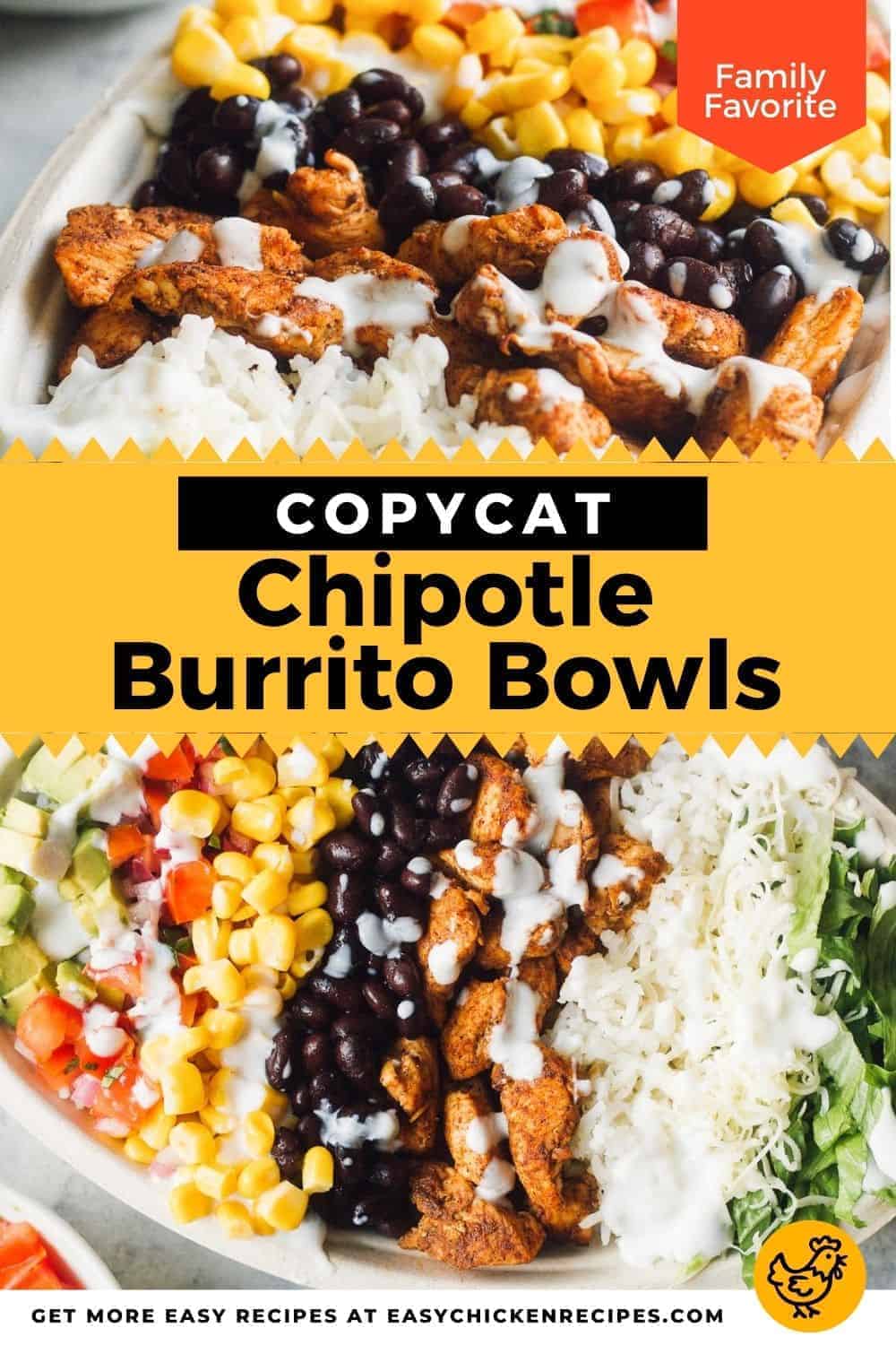 Chicken Burrito Bowls (Chipotle Chicken Copycat) - Easy Chicken Recipes