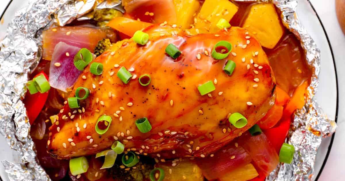 Teriyaki Chicken and Pineapple Foil Packets Recipe - Easy Chicken Recipes